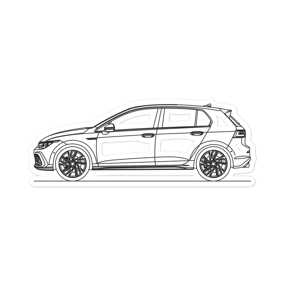 Volkswagen Golf GTI MK8 Outline Sticker for Car Enthusiasts – Artlines ...