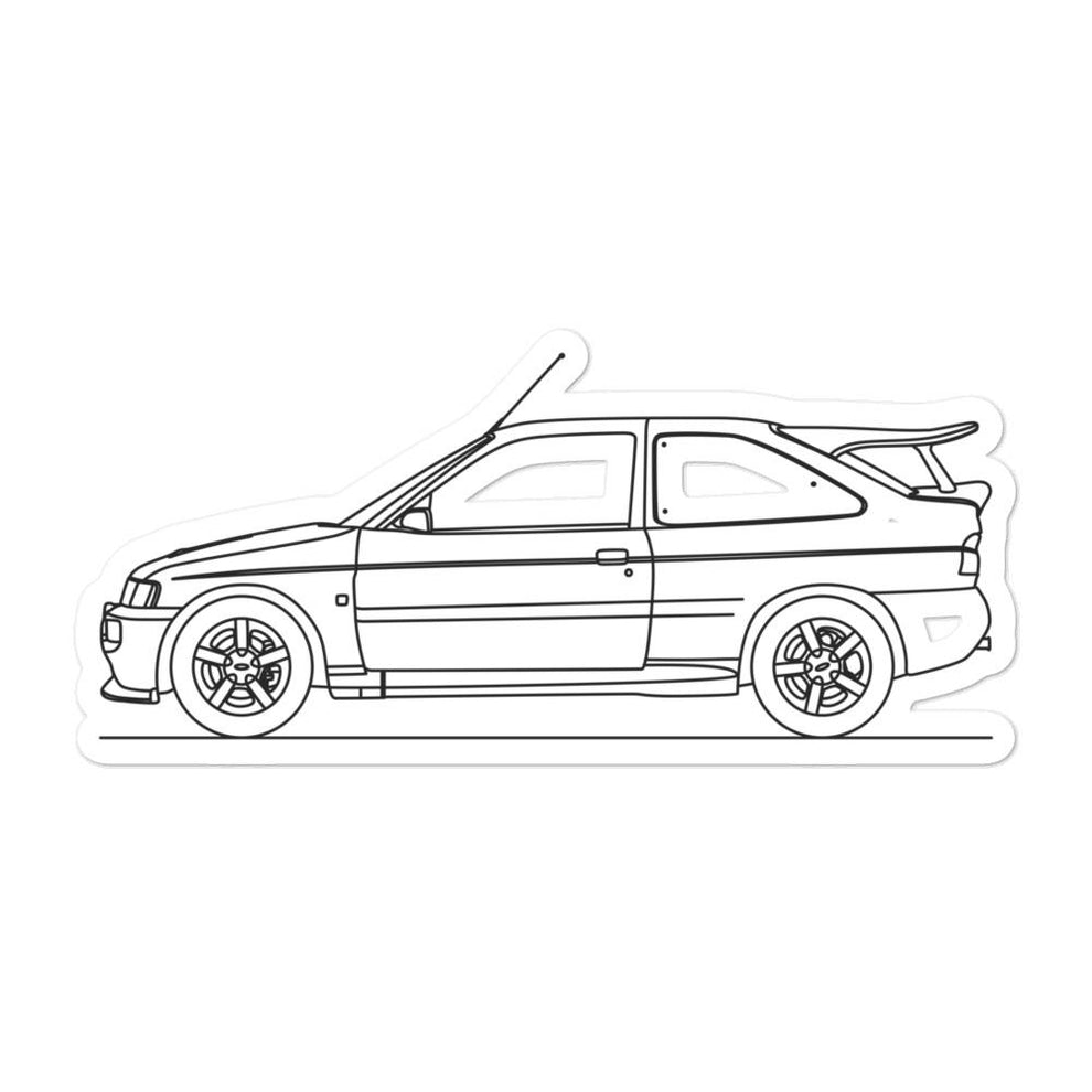Ford Escort RS Cosworth Outline Sticker for Car Enthusiasts – Artlines ...