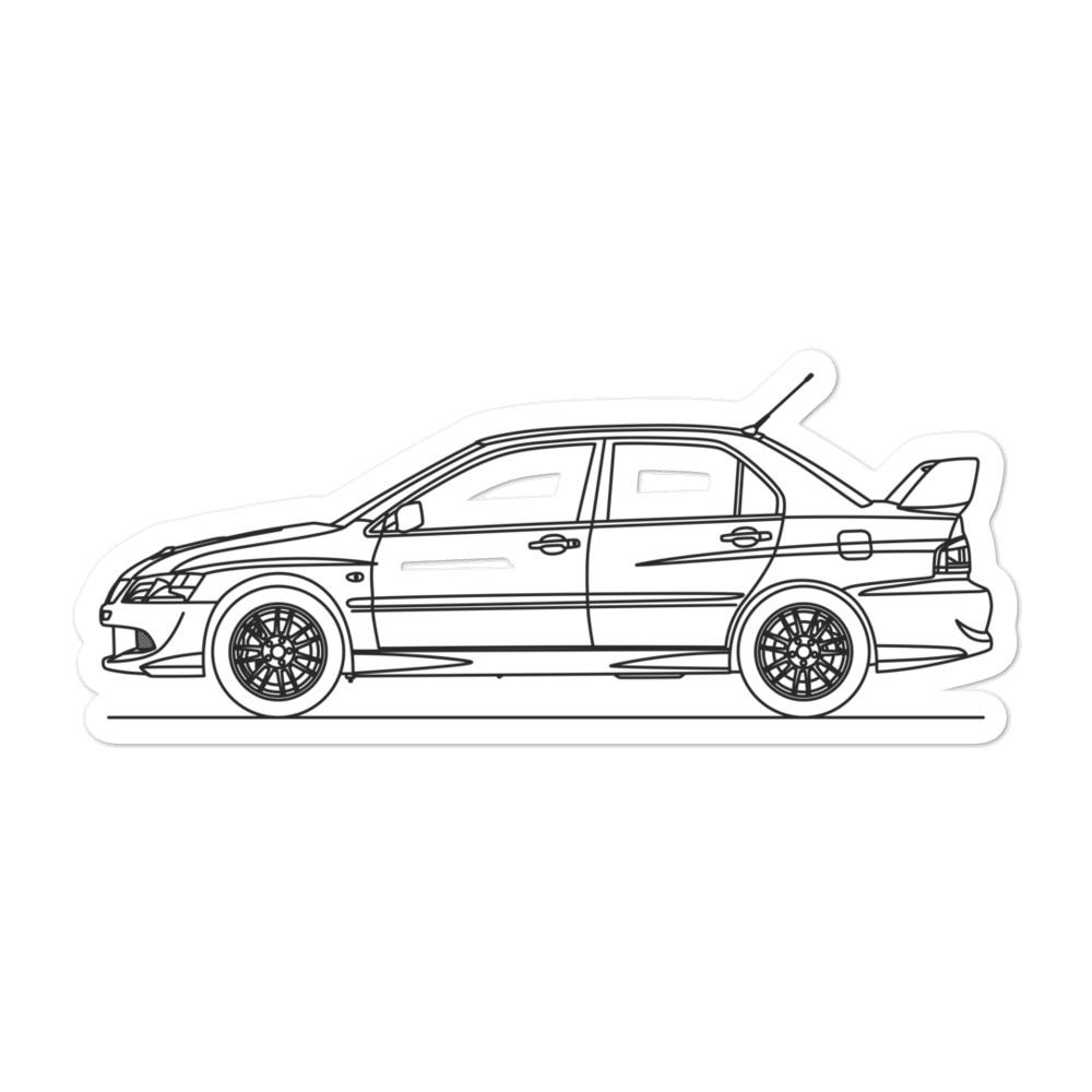 Mitsubishi Lancer Evo VIII Silhouette Car Sticker – Artlines Design