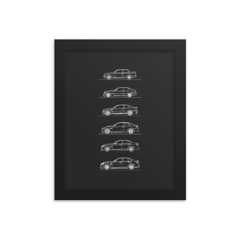 BMW M3 Evolution Outline Art Print for Car Enthusiasts – Artlines Design