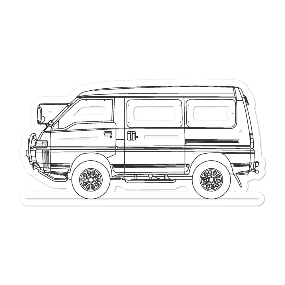 Mitsubishi Delica Star Wagon L300 Outline Vinyl Sticker – Artlines Design