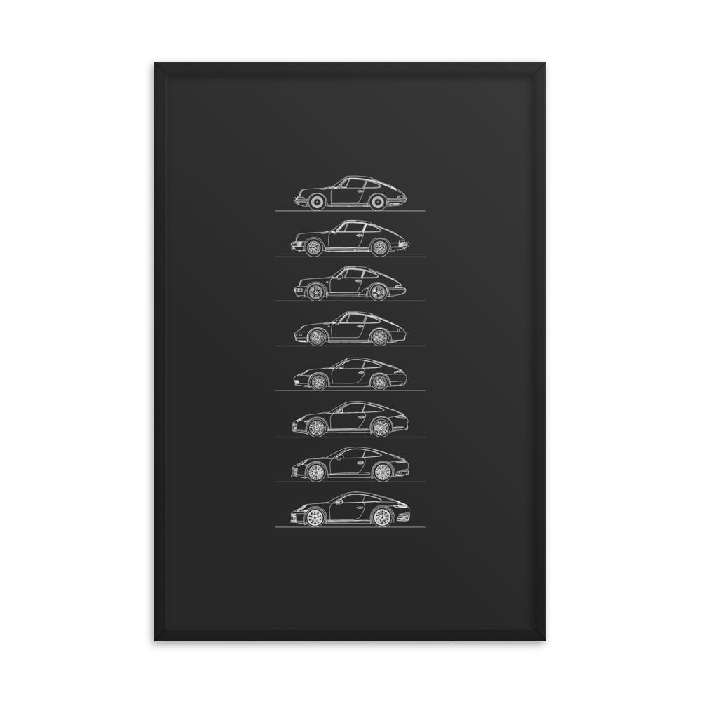 Porsche 911 Evolution Poster – Artlines Design