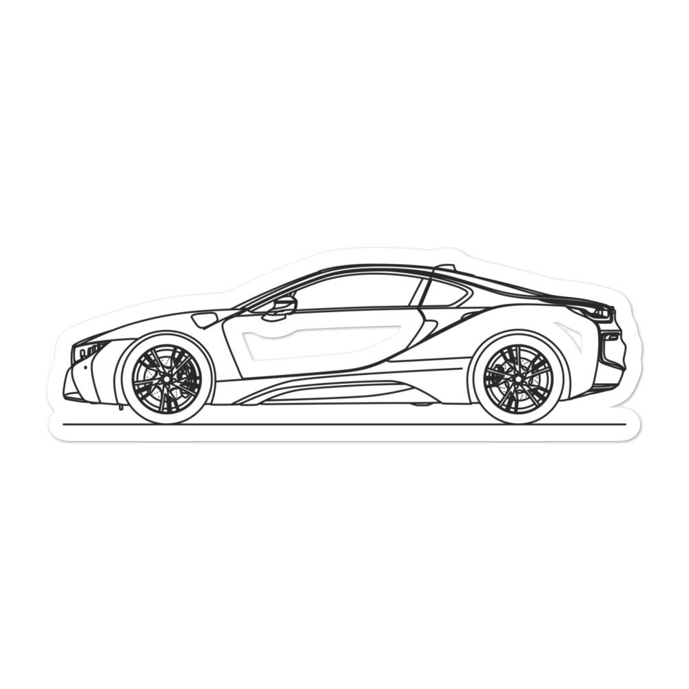 BMW i8 Outline Sticker for Automotive Enthusiasts – Artlines Design