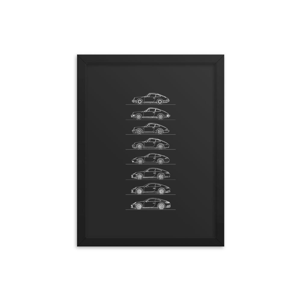 Porsche 911 Evolution Poster – Artlines Design